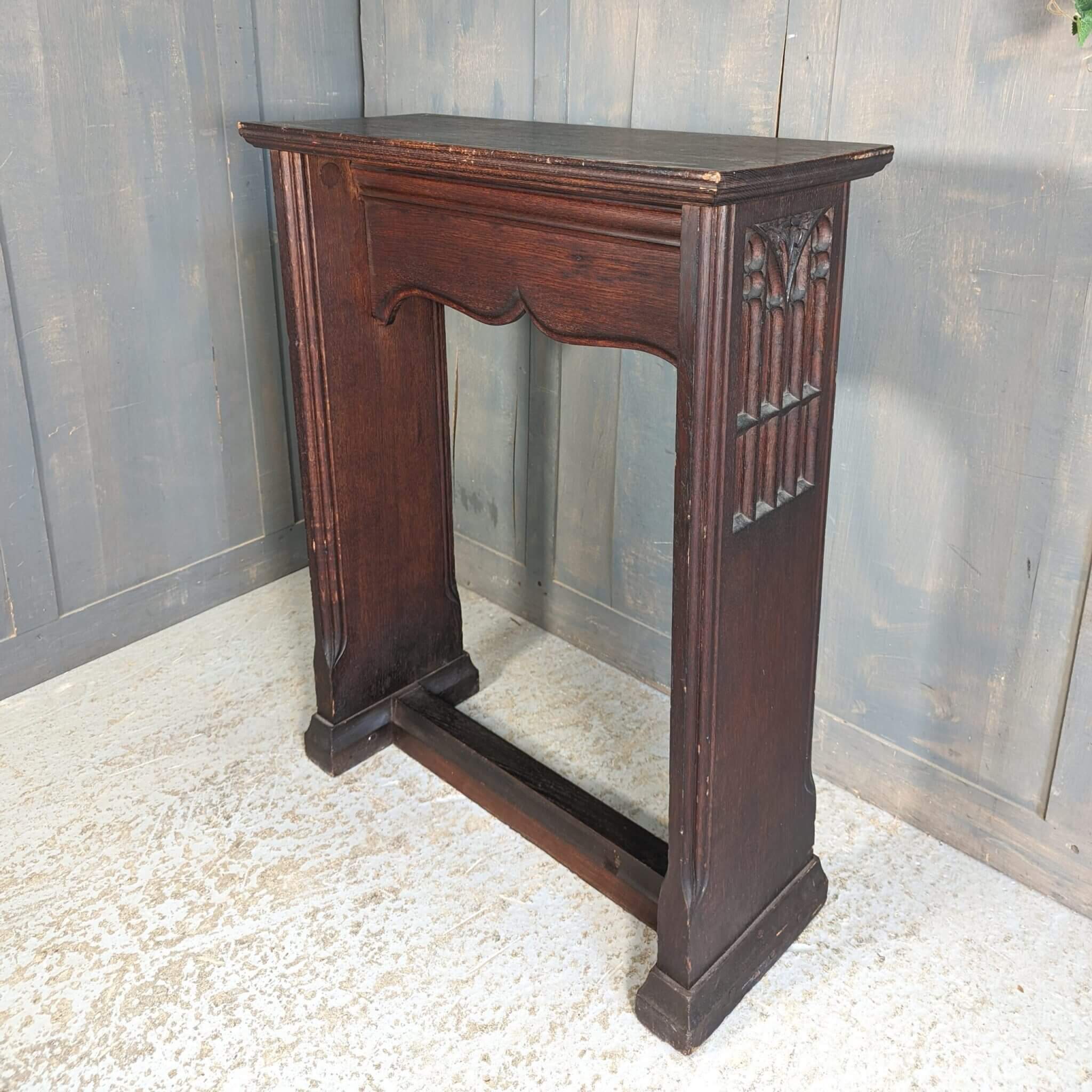 Preston Antique Gothic Dark Oak Credence Table (SOLD) - Antique Church ...