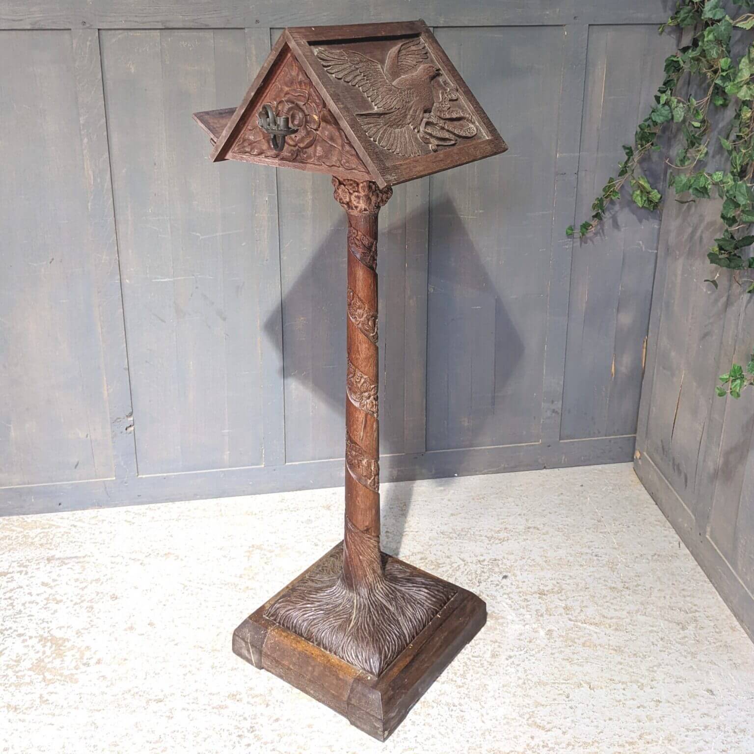 Remarkable & Striking Antique Carved Oak 'Tree of Life' Church Lectern ...