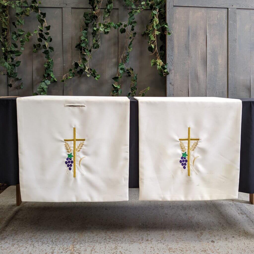 Matching Pair of White Modern Harvest Festival Lectern Hangings (SOLD ...