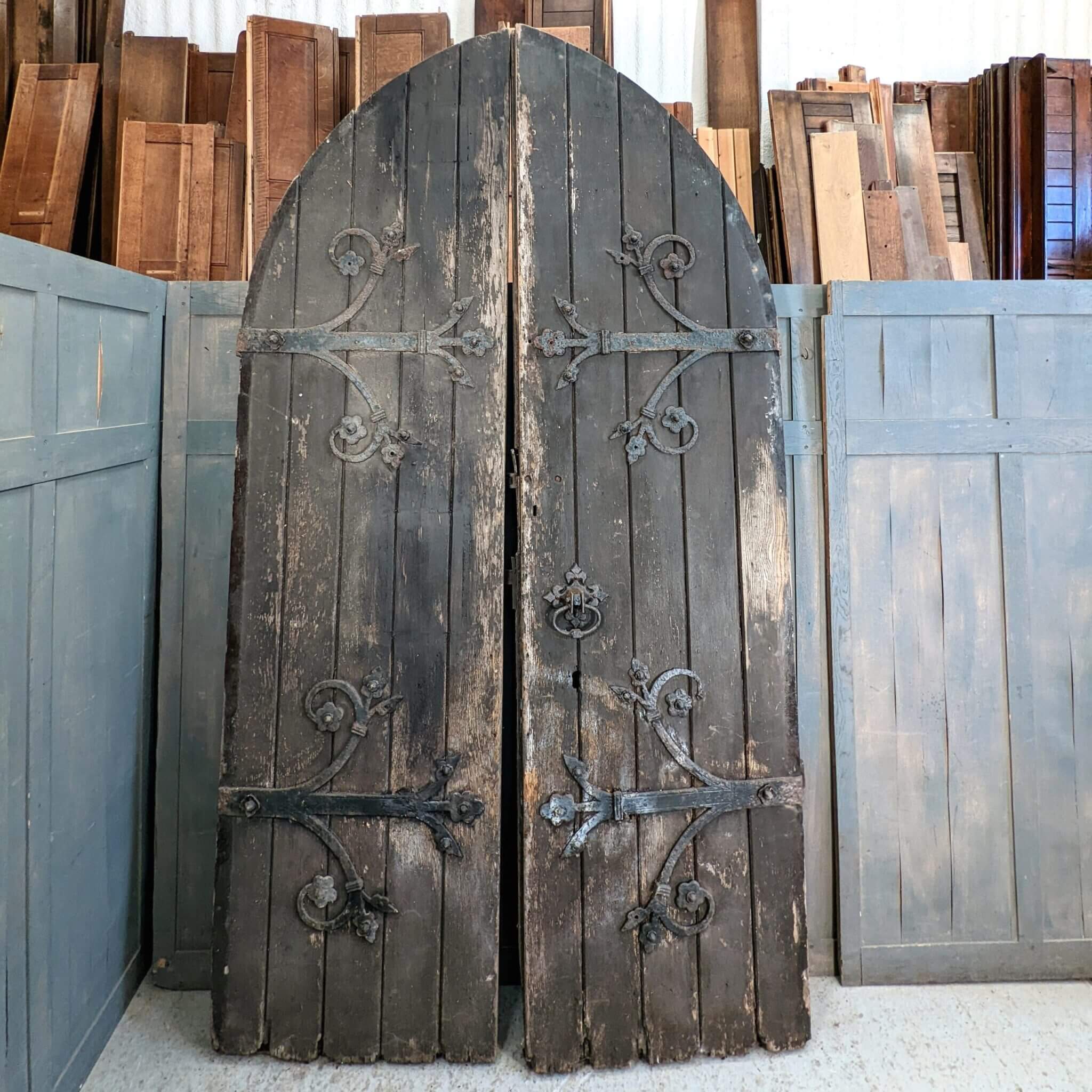 Large Victorian Oak Faced Gothic Arched Church Main Doors (SOLD ...