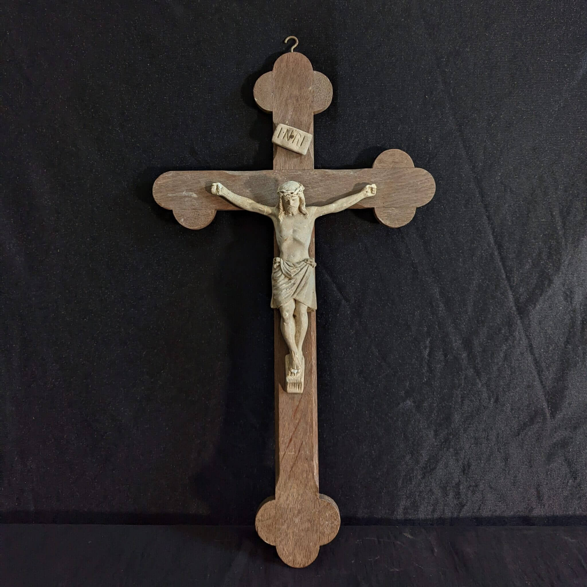 Weathered Rustic Antique Oak & Plaster Wall Crucifix (SOLD) - Antique ...