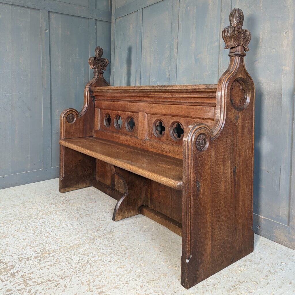 Small Ornate Antique Gothic Carved Oak Church Choir Pew Bench from St ...