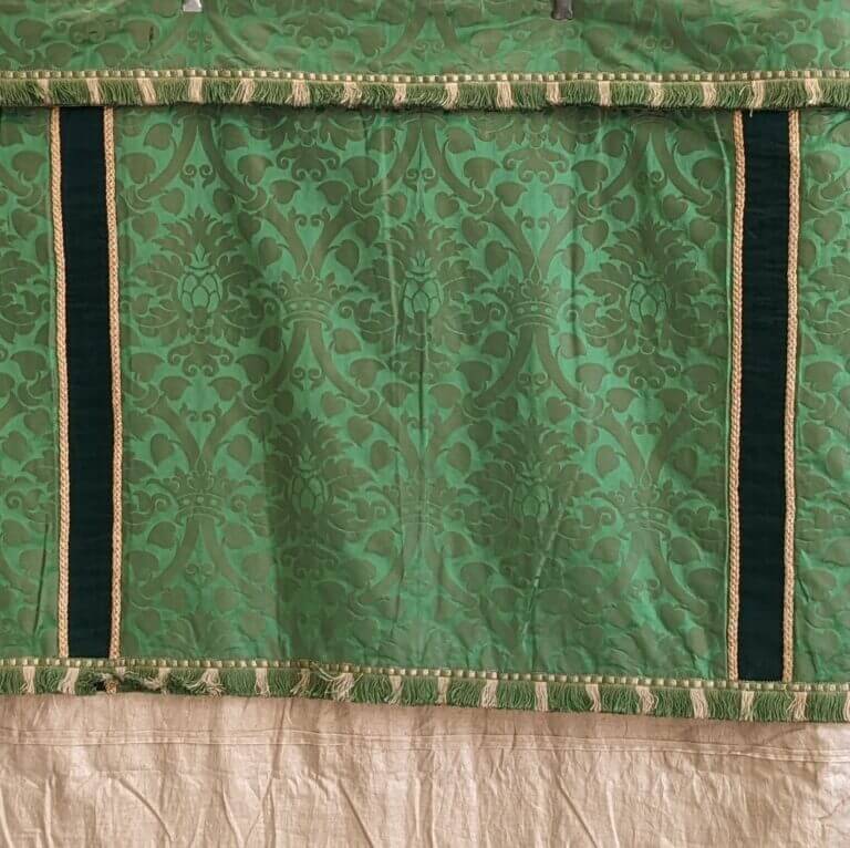 Extra Large Watts & Co Green Damask Altar Frontal from Christ Church ...