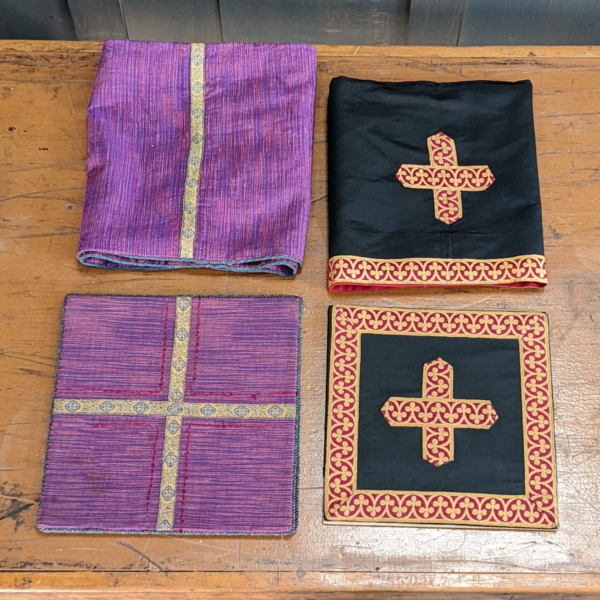 Two Matching Vintage Burses & Veils in Black & Purple (SOLD) - Antique ...