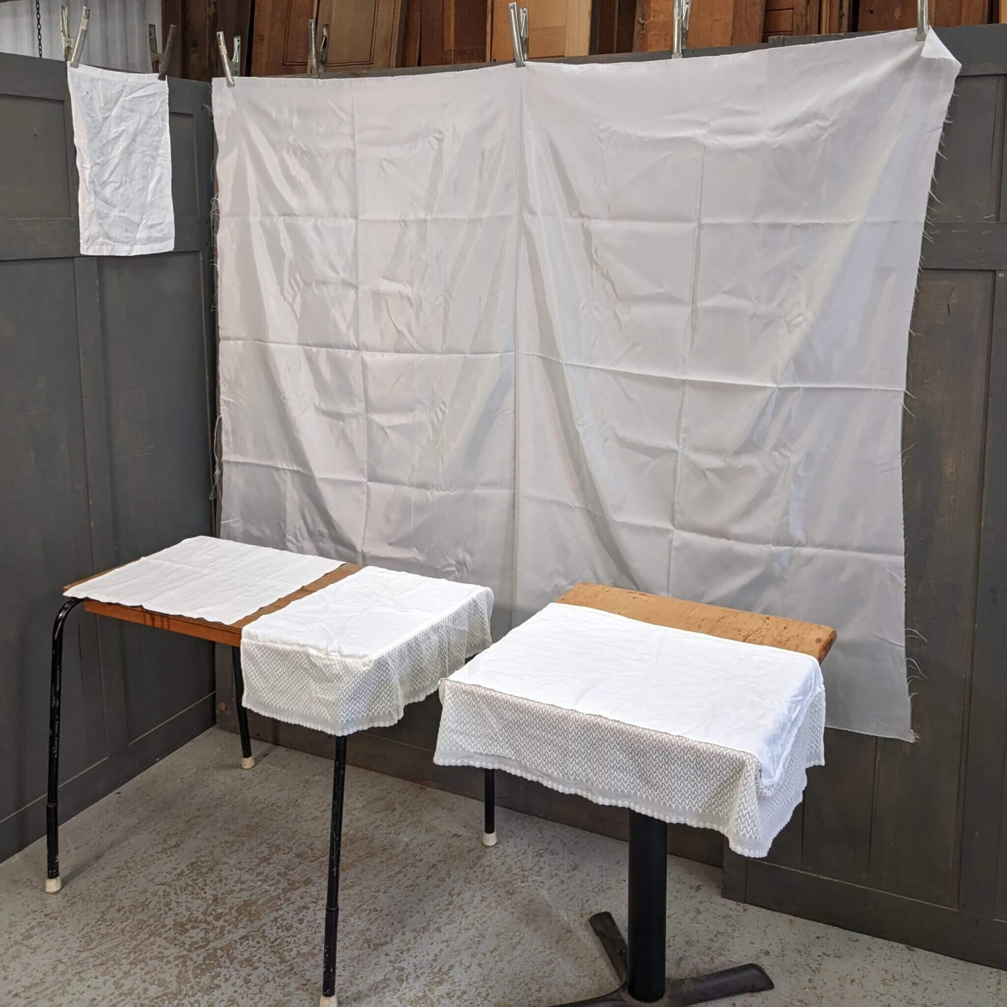 Five Church Altar Textiles including Large Swatch of Satin Cloth (SOLD ...