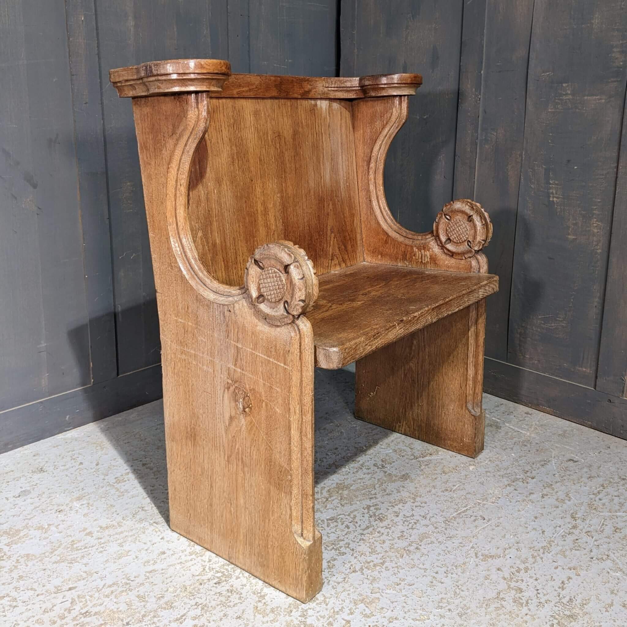 Vintage Carved Oak Gothic Priest's Reading Clergy Chair (SOLD ...