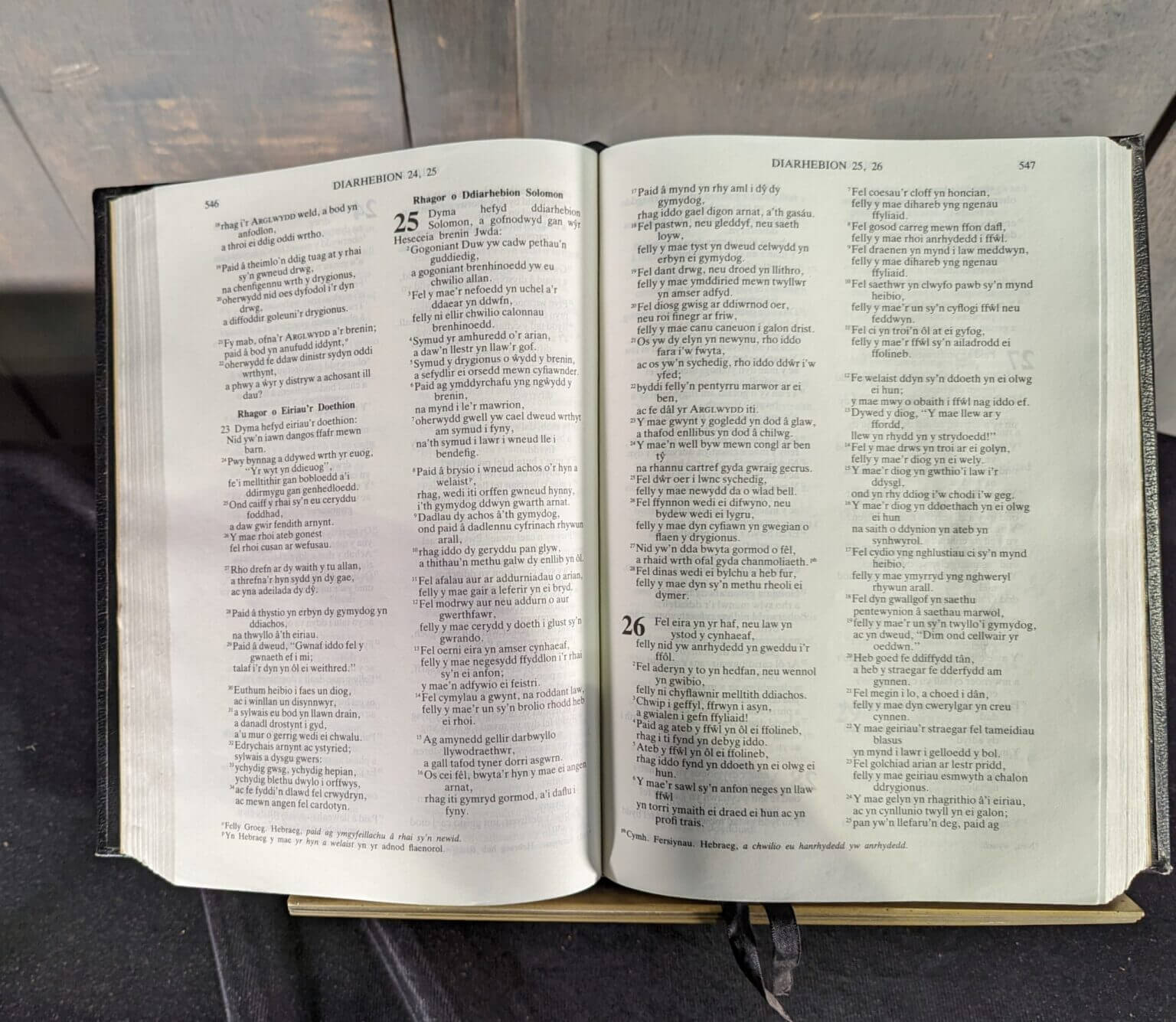 1990 Vintage Welsh Language Family Bible - Antique Church Furnishings