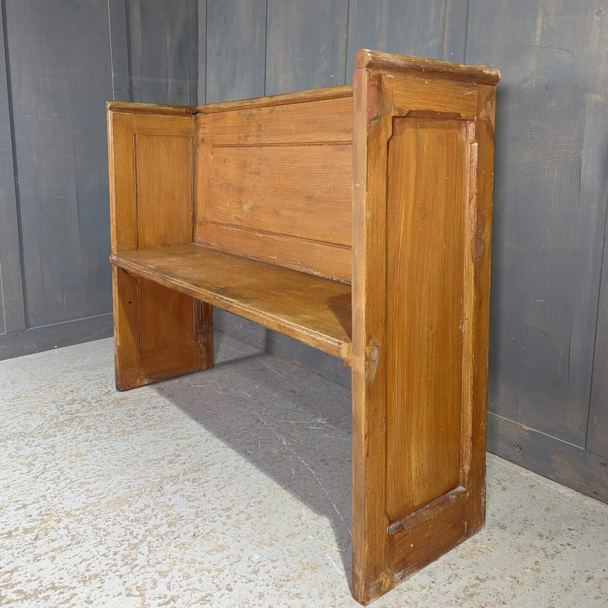Fleur de Lys 1860's Antique Pine Church Pews Benches from St Faith's ...