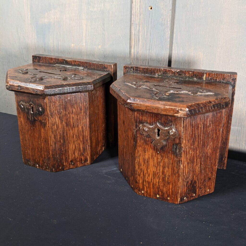 Pair of Antique Church Collection Boxes with Gothic Detailing (SOLD ...