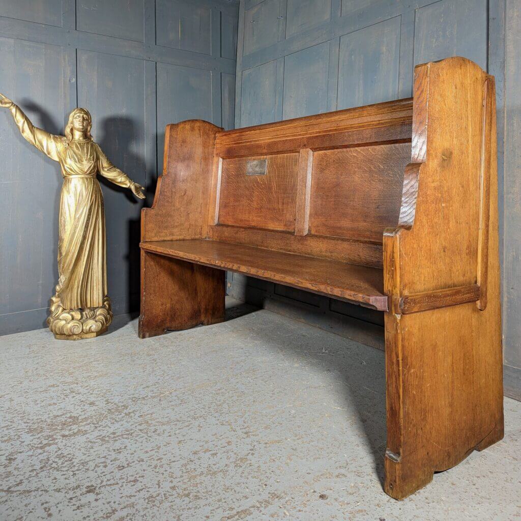 Large Vintage Oak Choir Pew from St Matthews (SOLD) - Antique Church ...