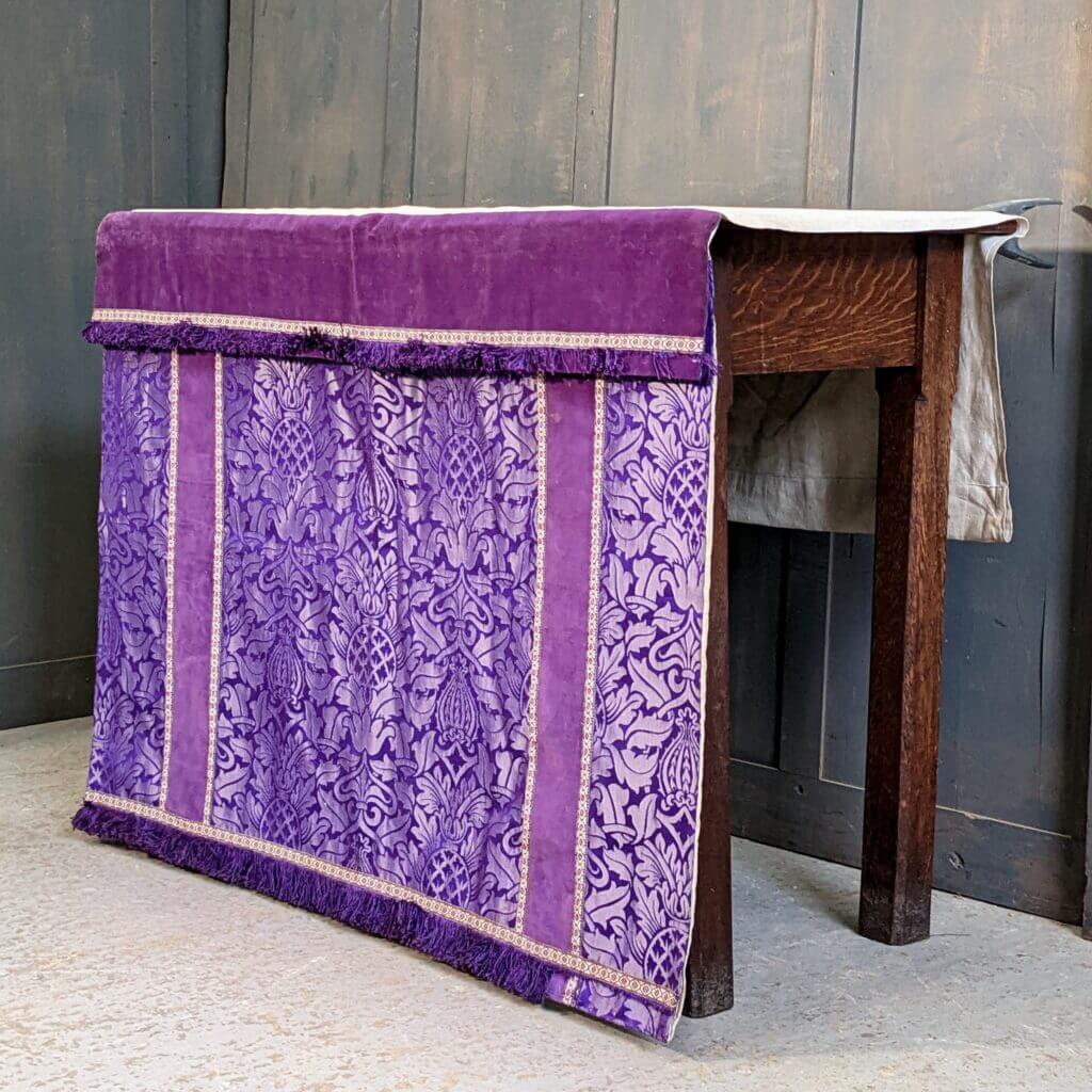 Vintage Purple Wippell Linen & Silk Damask Small Altar Frontal Cloth ...