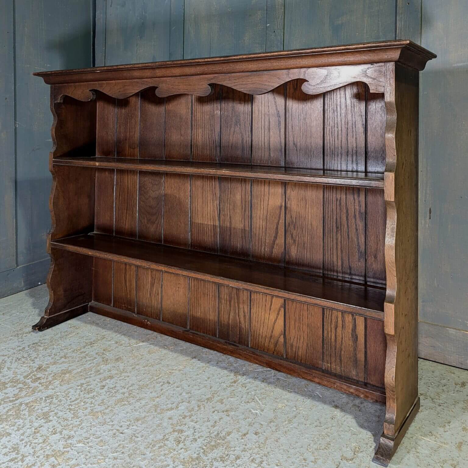 Solid Oak Vintage Dresser Bookcase Top with Shaped Pediment (SOLD ...