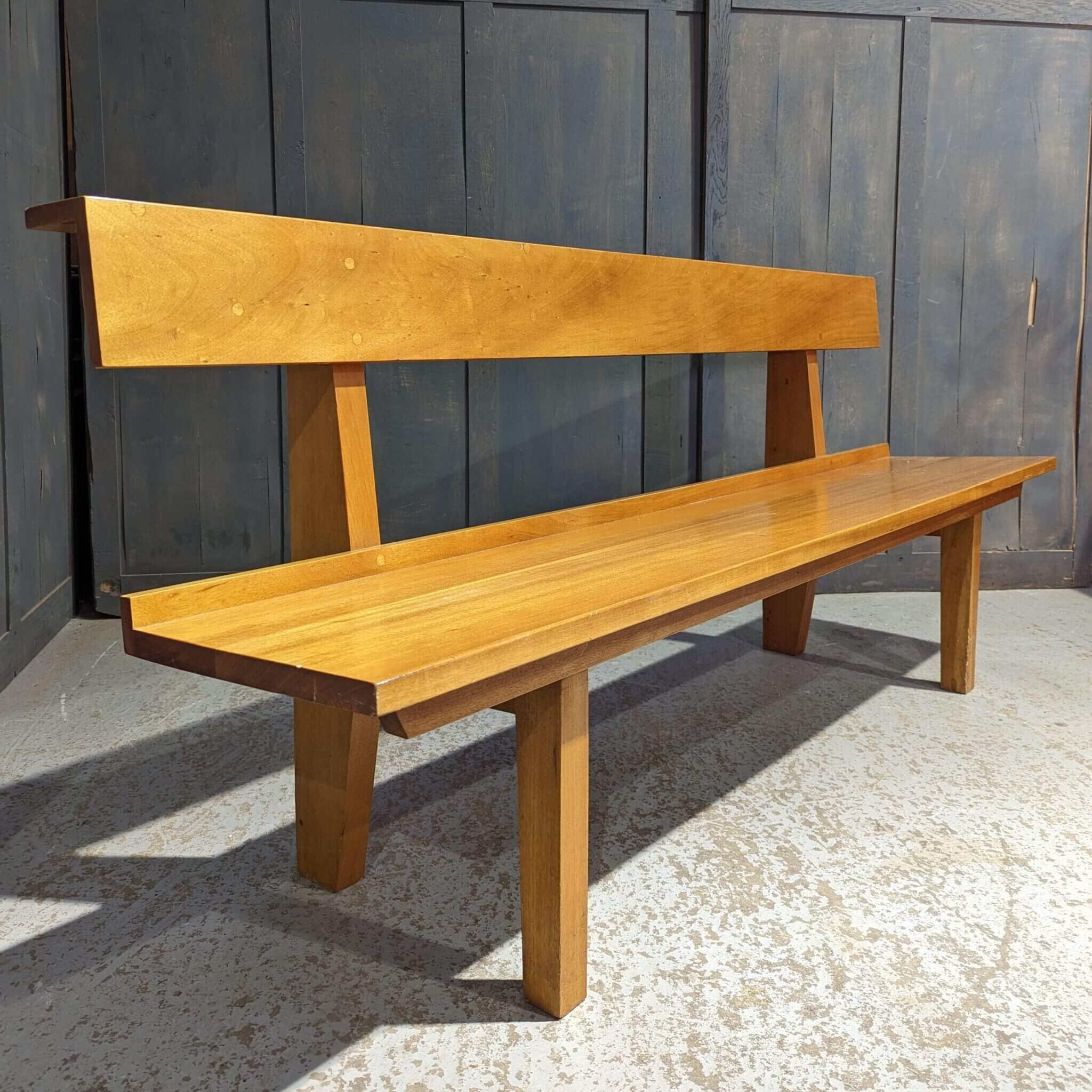 Classic Mid-Century Danish Style Hardwood Bar Back Benches Pews Circa ...