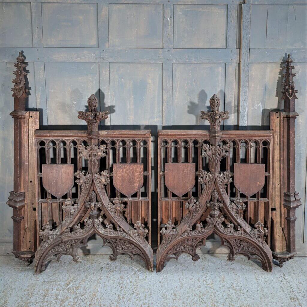 Fantastic Antique Highly Carved Gothic Oak Twin Panel Panelling ...