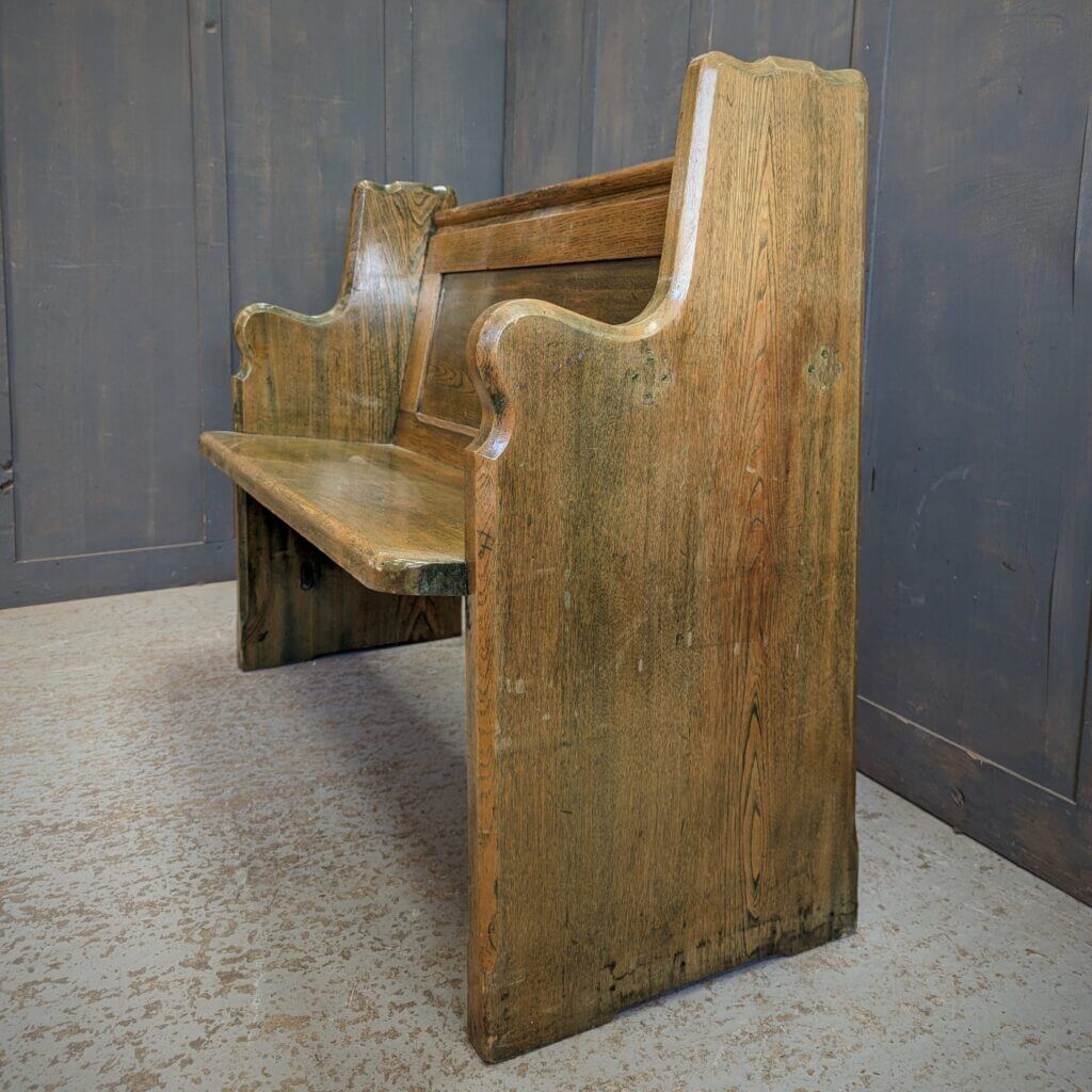 Vintage Canadian Green Oak Panel Back Church Chapel Pews Benches from ...