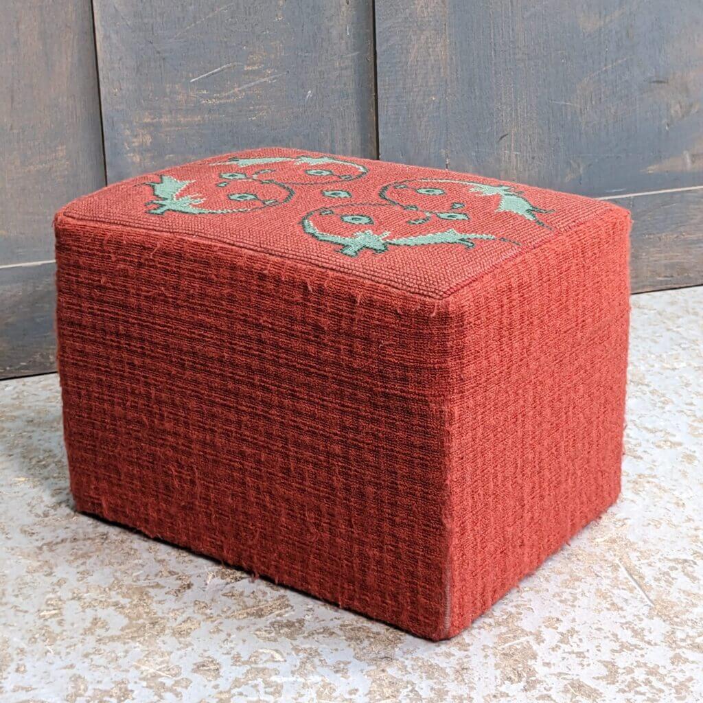 Vintage Embroidered Rose Church Stool Extra Large Hassocks - Antique ...