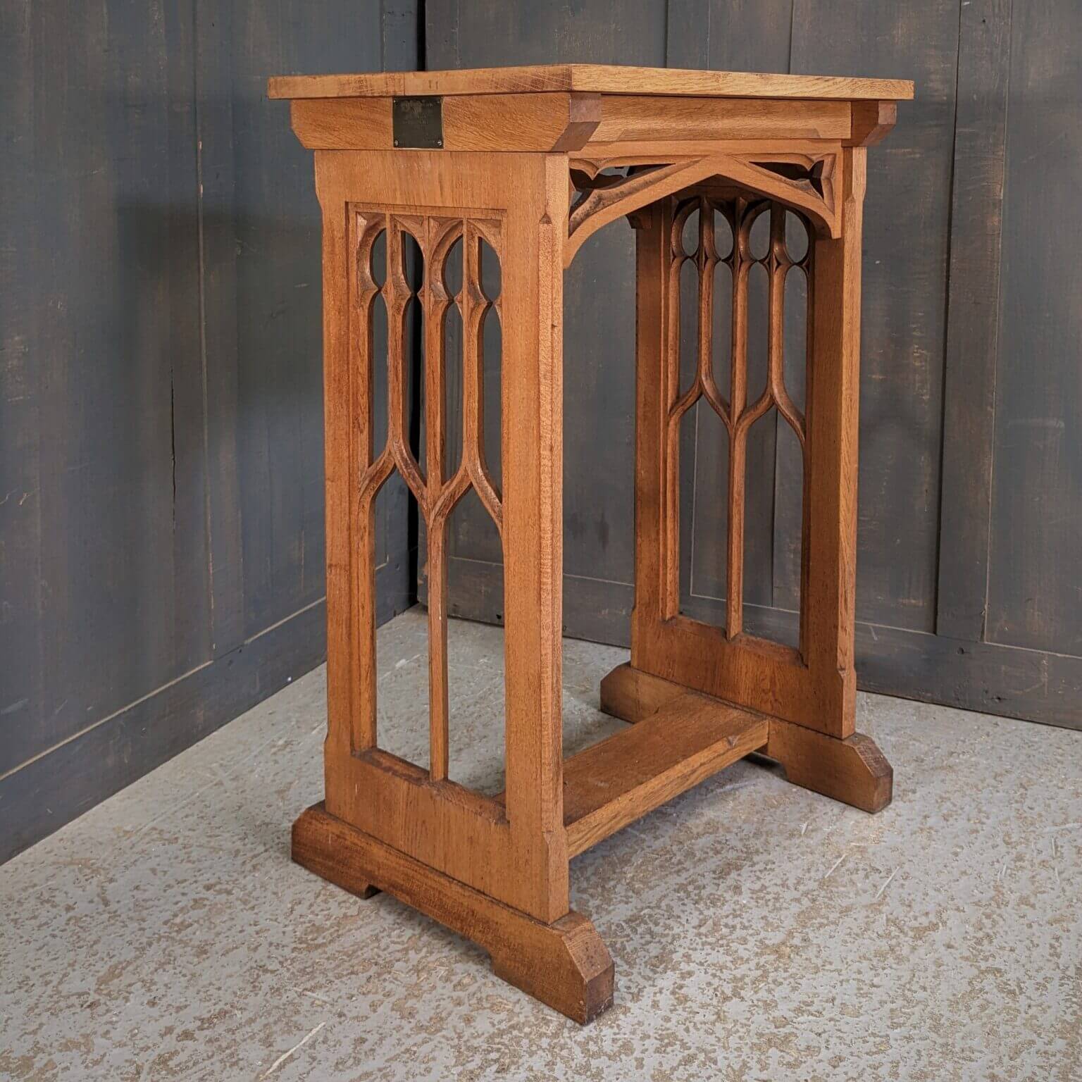 Mid Century Pale Carved Oak Gothic Credence Table (SOLD) - Antique ...