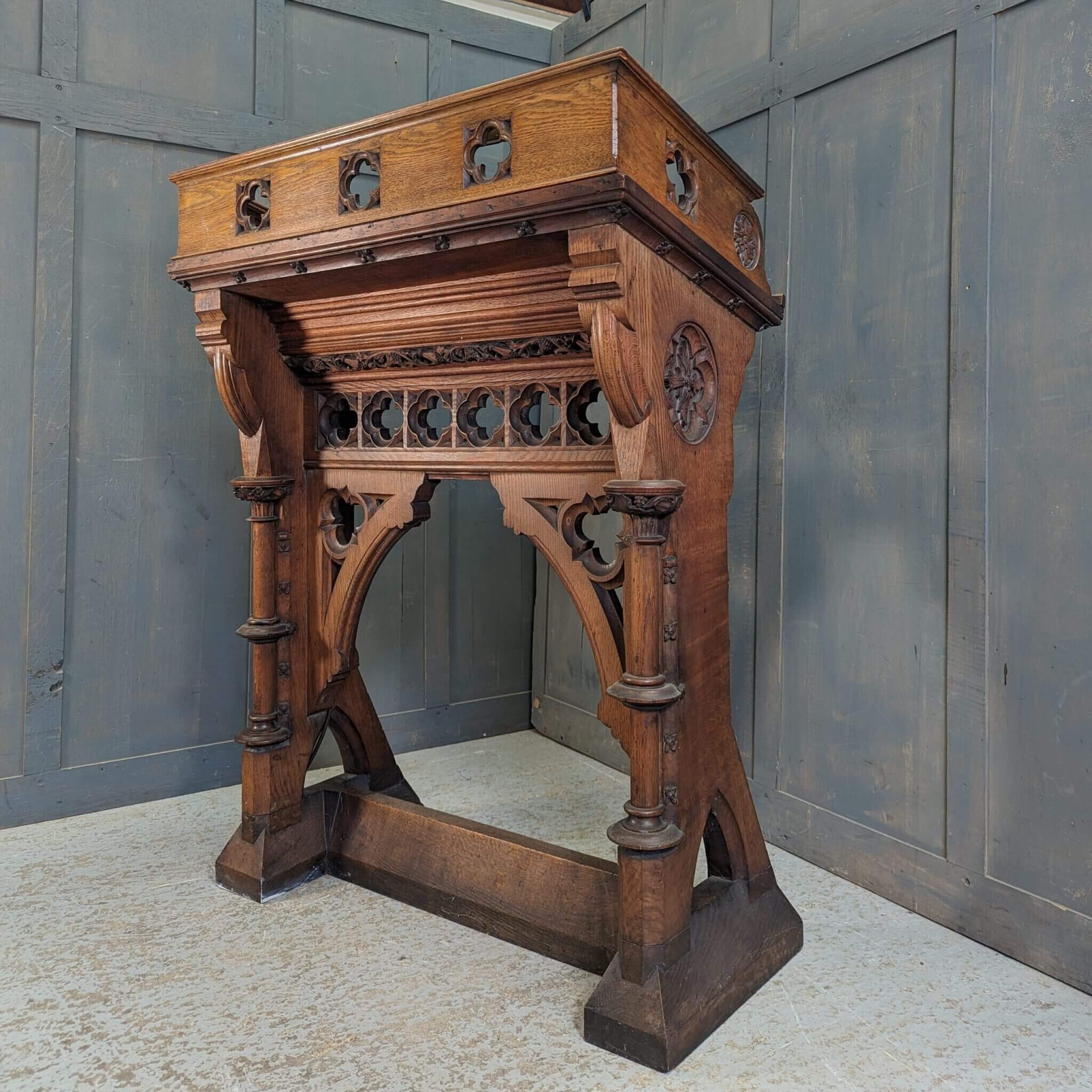 Very Grand Victorian Gothic Oak Reading Desk Ambo Lectern (SOLD ...