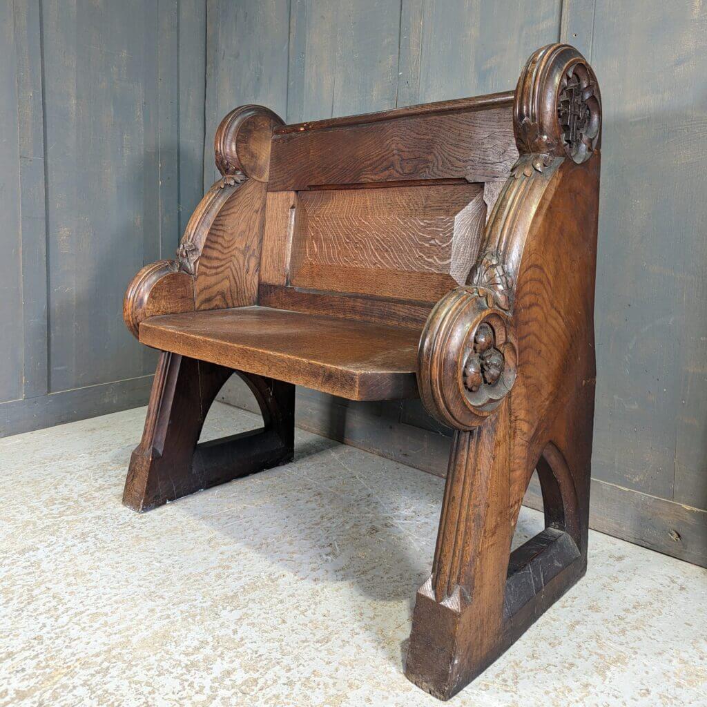 1966 Vintage Modernist Style Pine Clergy Chair with Interesting Memorial