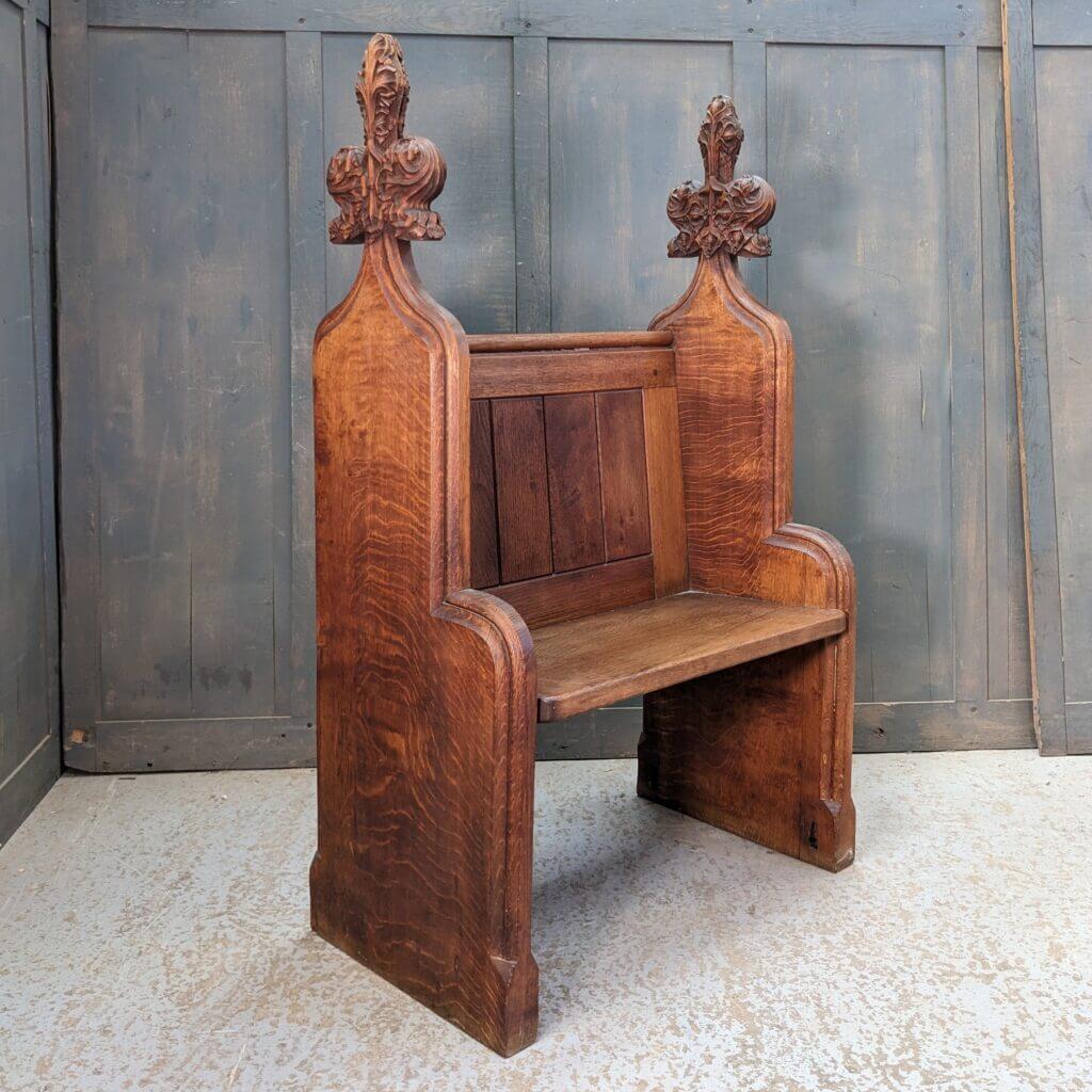1966 Vintage Modernist Style Pine Clergy Chair with Interesting Memorial