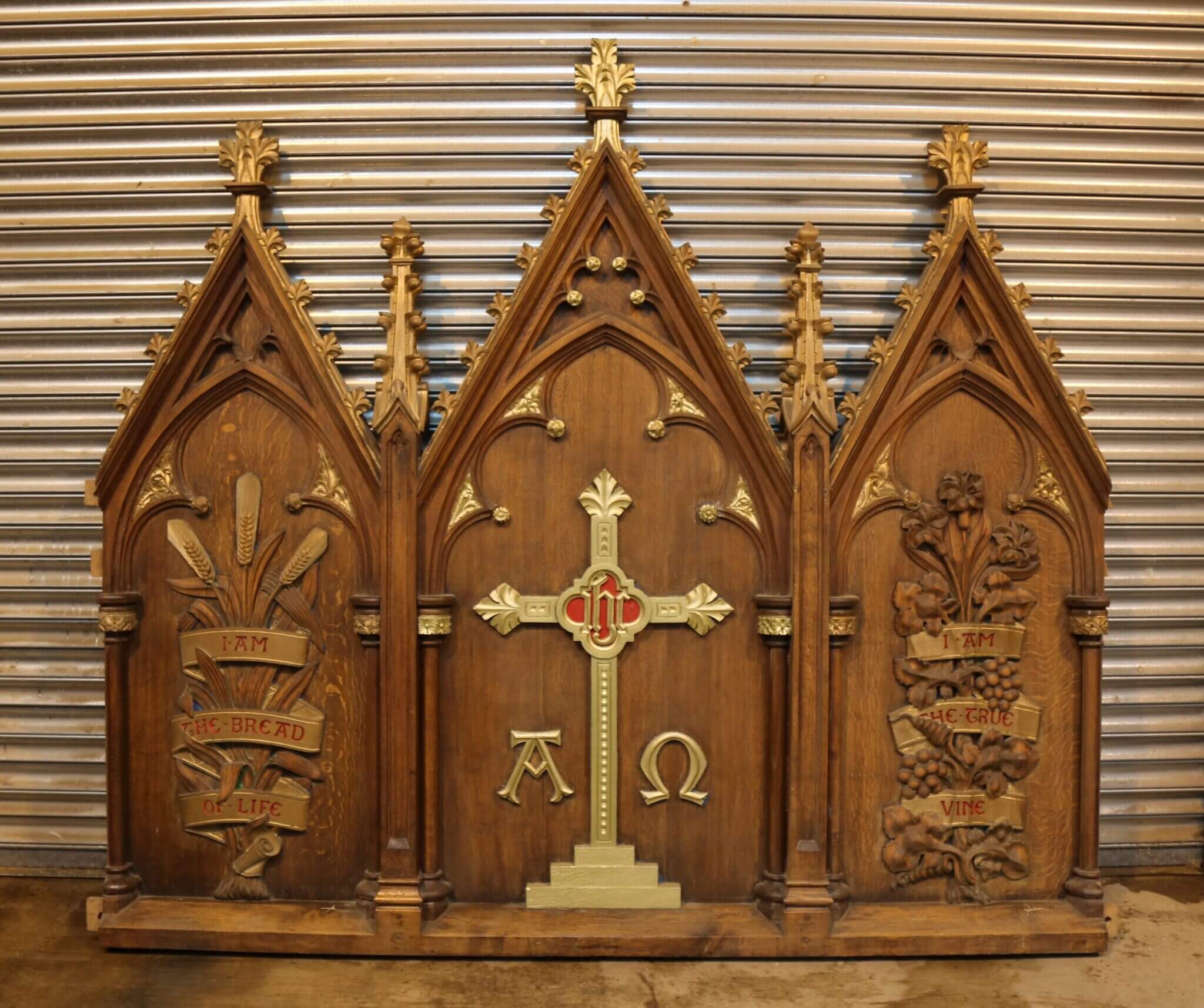 Stunning Antique Gothic Carved Oak Church Reredos Panel (SOLD ...