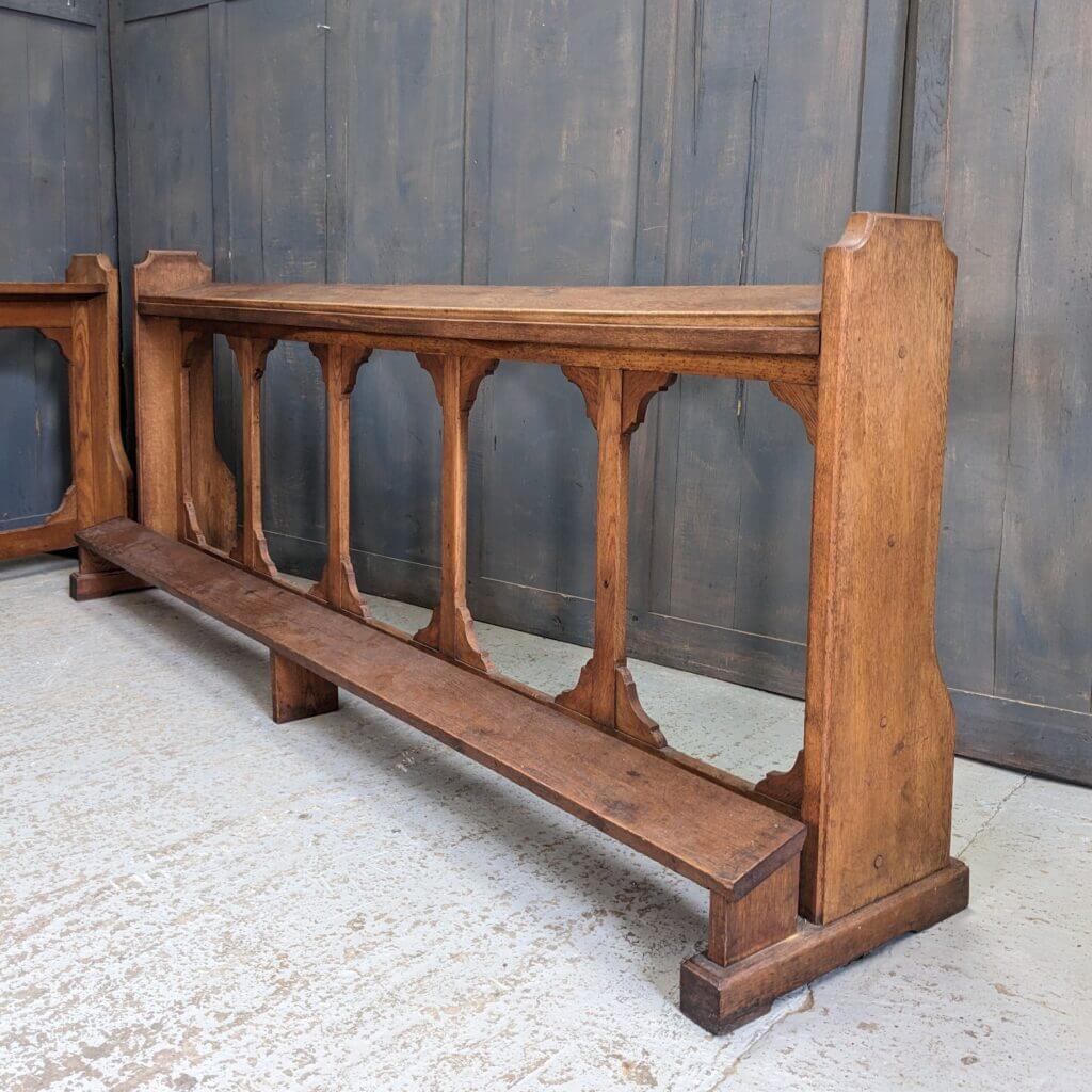 Pair of Simple Oak Victorian Altar Rails Panels from St Barnabas ...