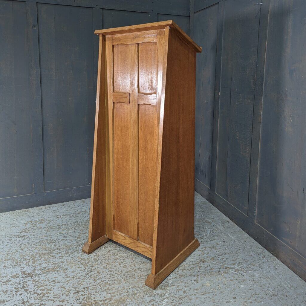 Tapered Mid Century Pale Oak Lectern Ambo Reading Desk with Full Length ...