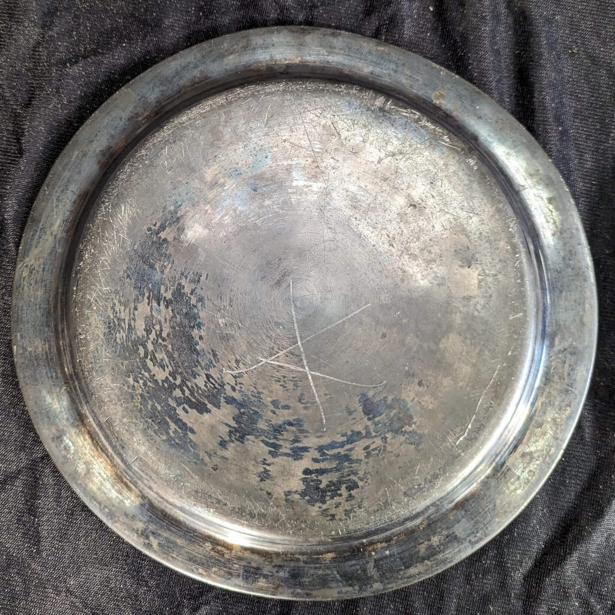 Mid 19th Century Antique Church Pewter Communion Plates
