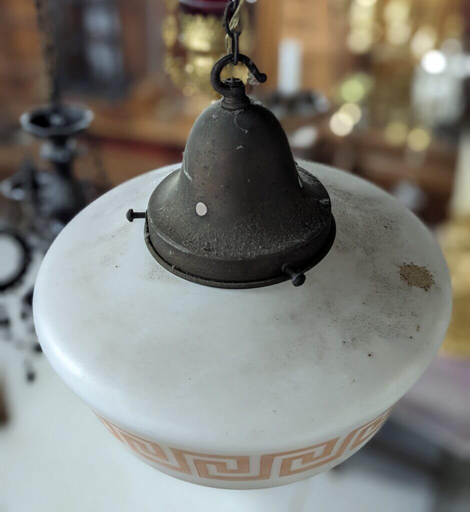 Early 20th Century Opaline Church Lights with Greco Roman Design ...