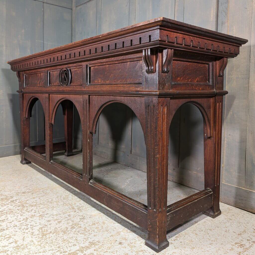 Classical Styled Antique Dark Oak Church Altar Table from West Bromwich ...