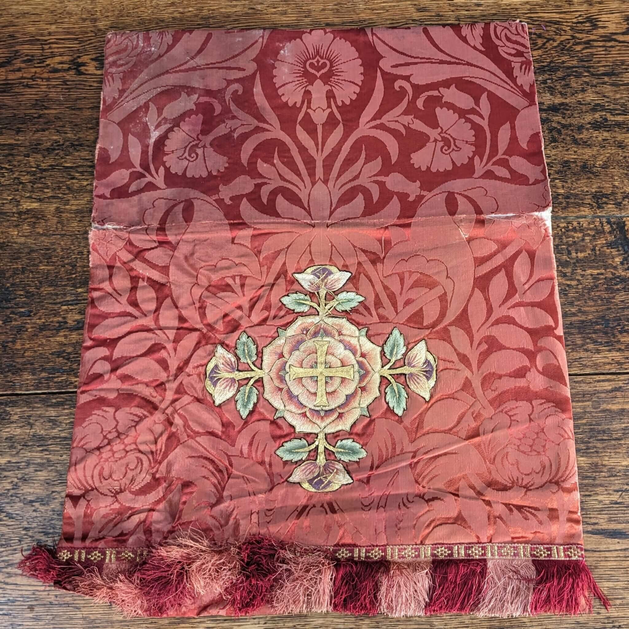 'Time Worn Beauty' Top End Antique Red Damask Rose Lectern Fall