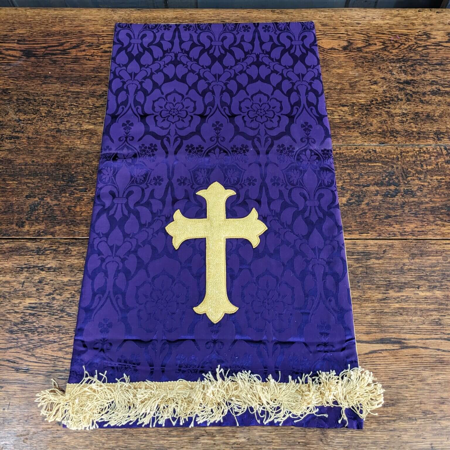 Contemporary Classic Style Purple and Gold Padded Lectern Fall with ...