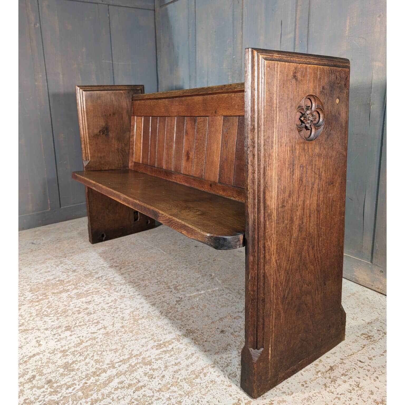 Fleur de Lys 1860's Antique Pine Church Pews Benches from St Faith's ...