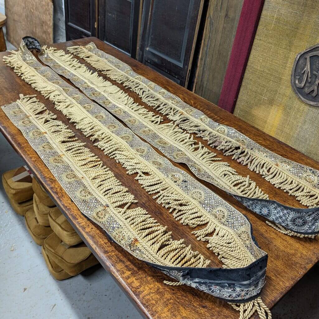 At Least 6m of Ornate Gold Sequined Heavy Braid Salvaged from a Dais