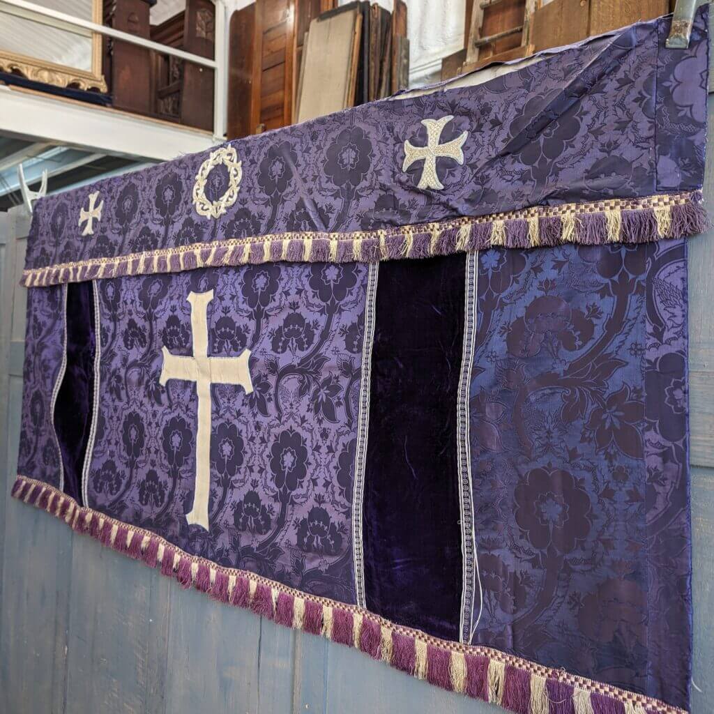 Purple Damask Silk and Velvet Altar Frontal and Superfrontal with ...