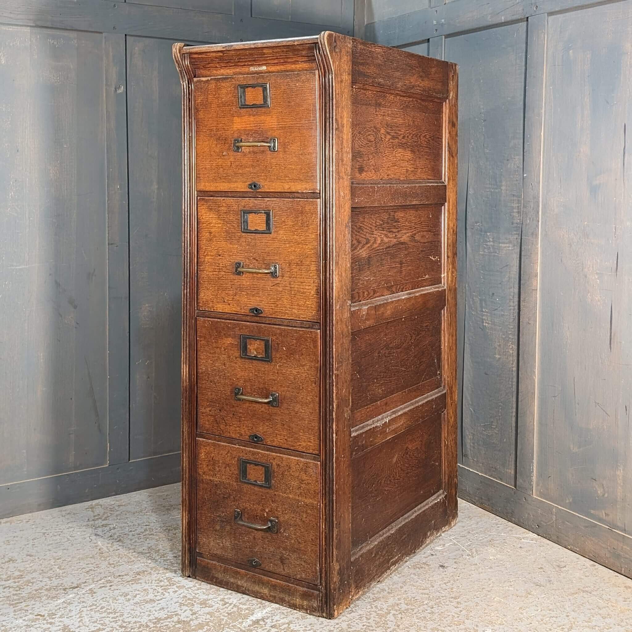 1920's Vintage Oak Pine and Teak 'Shannon Vertical Filing Cabinet ...