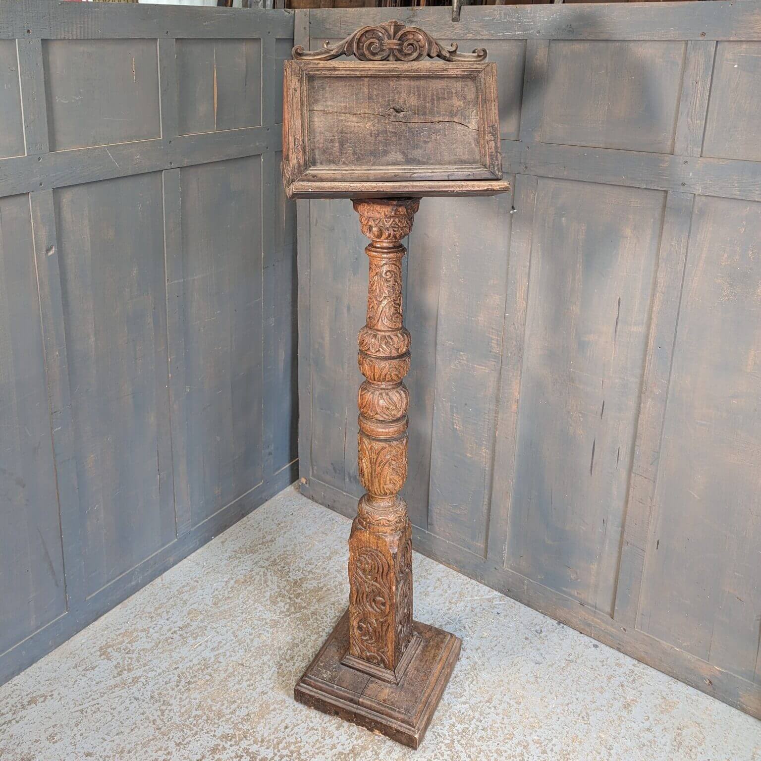 18th Century Walnut and Elm Carved Church Lectern from Brede Place ...
