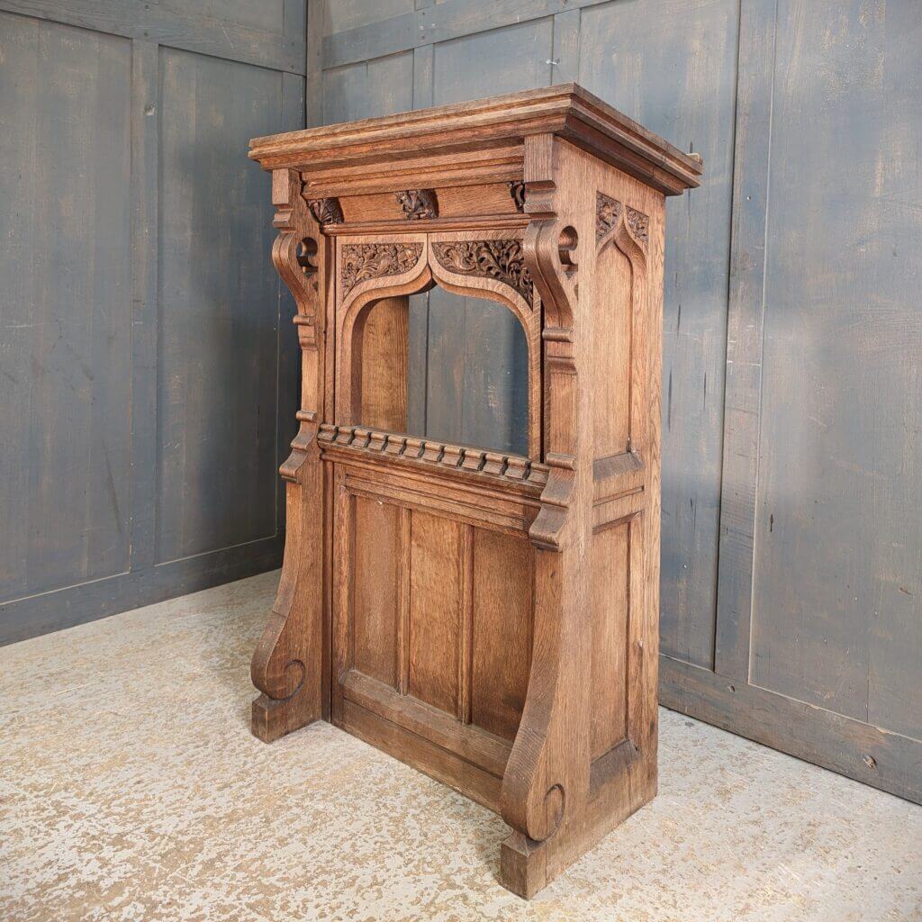 Carved Gothic Oak Victorian Church Lectern Ambo Reading Desk from ...