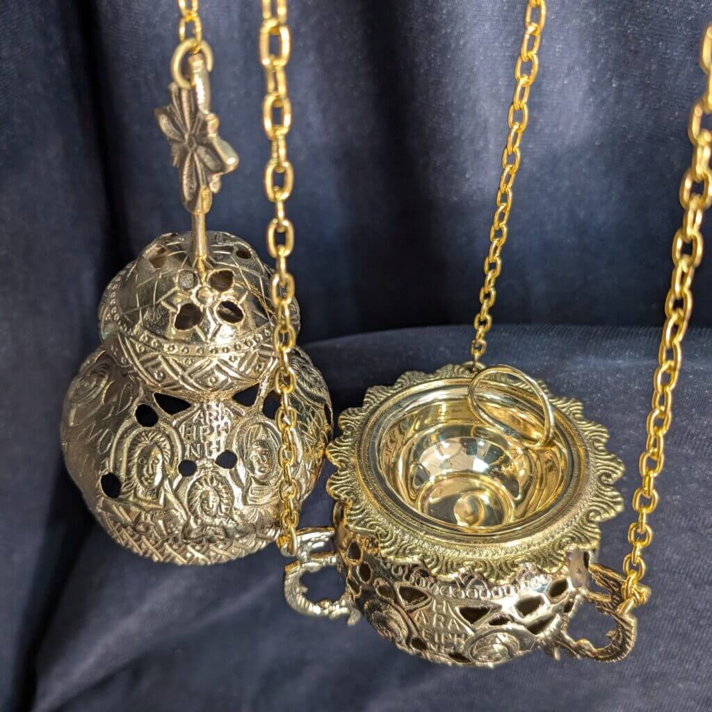 Heavy Ancient Coptic Style Holy Family Censer Thurible Incense Burner ...