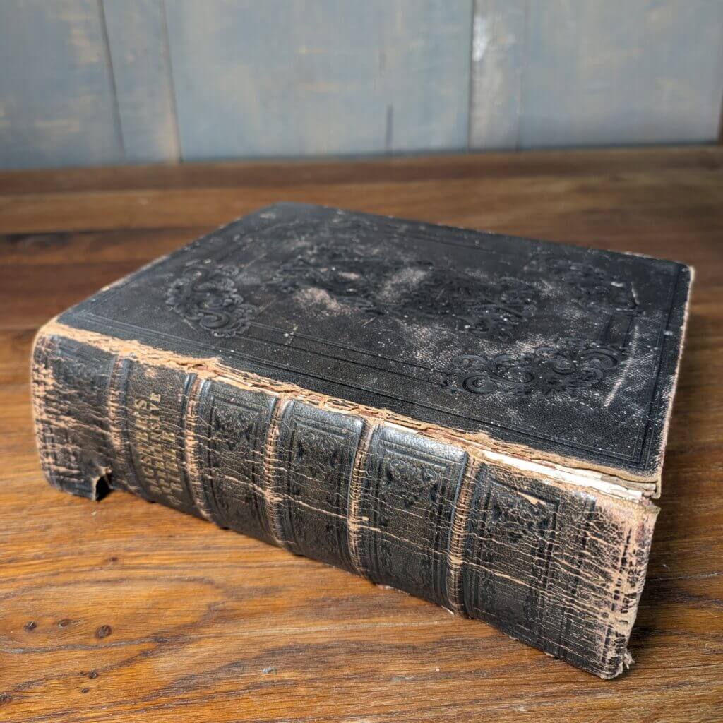 Smaller Size OxRebinding Project 1830's Vintage Leather Bound Church ...