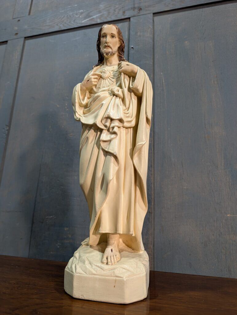 Statue Interestingly Pale Jesus the Sacred Heart from St Joseph's