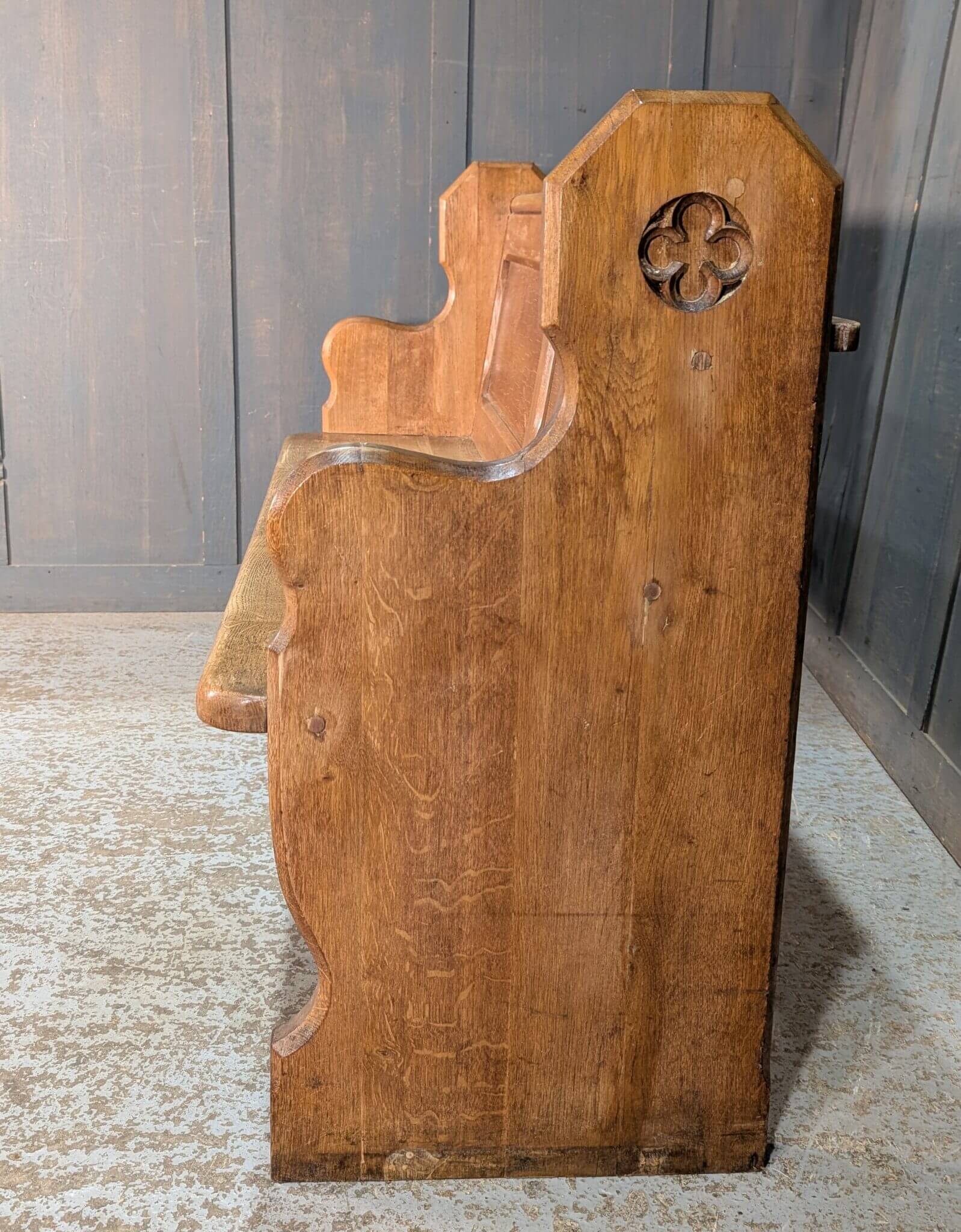 Pure Classic Pale Oak Shaped End Gothic Carved Church Pew Benches from ...