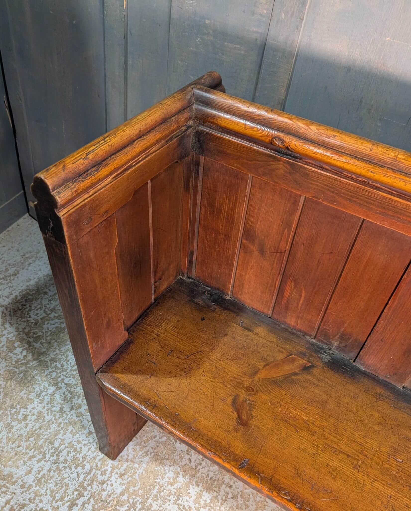 19th Century Pine Box Pews Benches from St James Church Weybridge