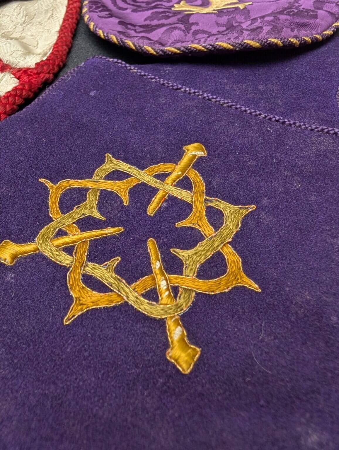 5 Assorted Embroidered Vintage Church Collection Bags