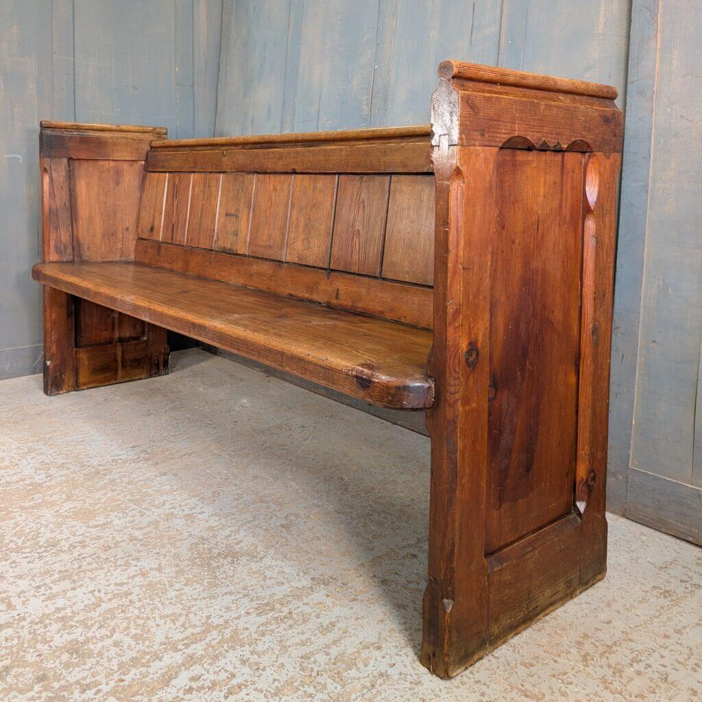 19th Century Waxed Antique Church Pew bench from St Andrew's
