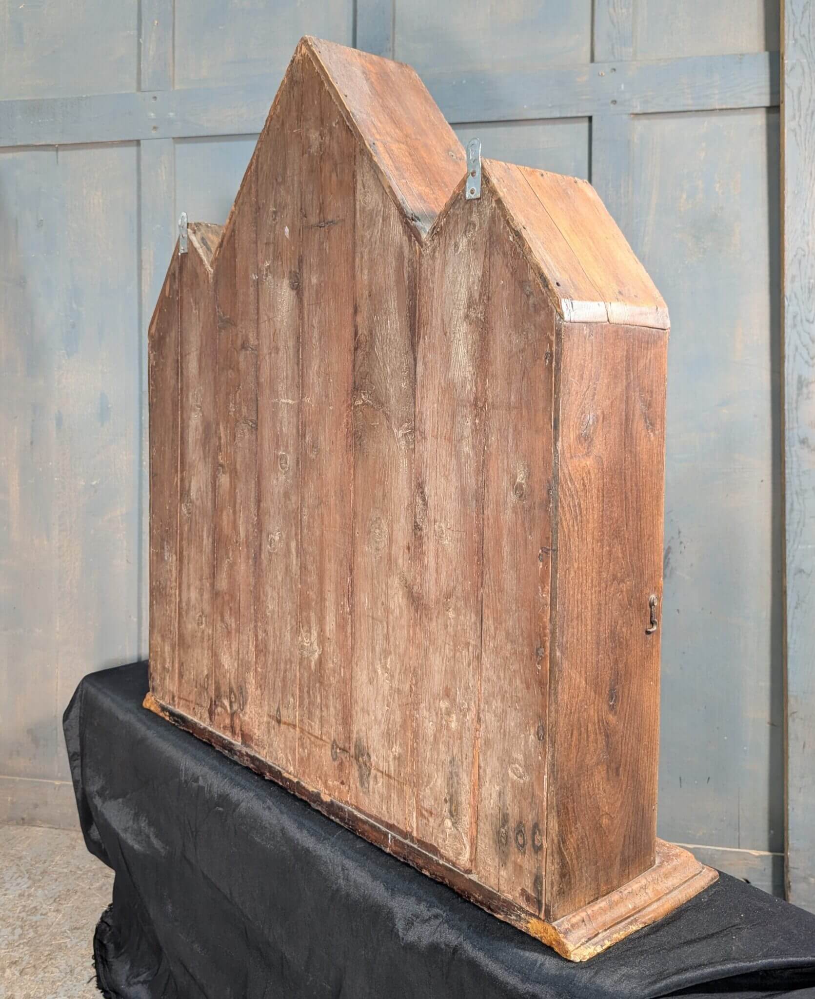 French Walnut, Oak and Pine Antique Gothic Display Case
