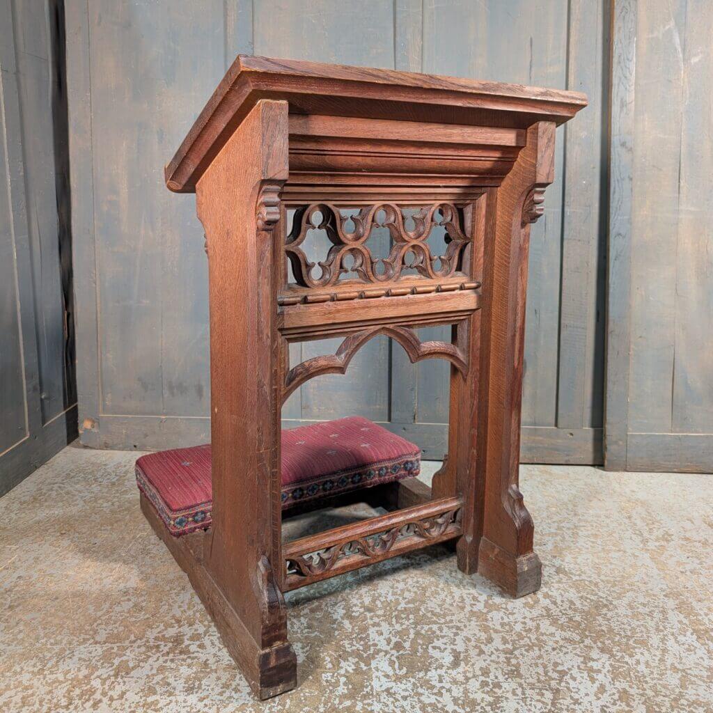 Very Fine Larger Size Carved Oak Gothic Prie Dieu Prayer Desk