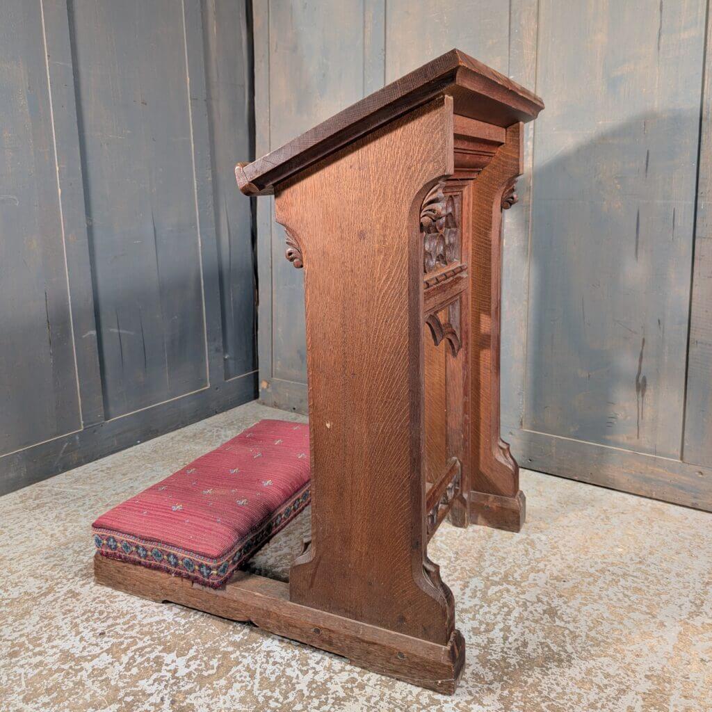 Very Fine Larger Size Carved Oak Gothic Prie Dieu Prayer Desk