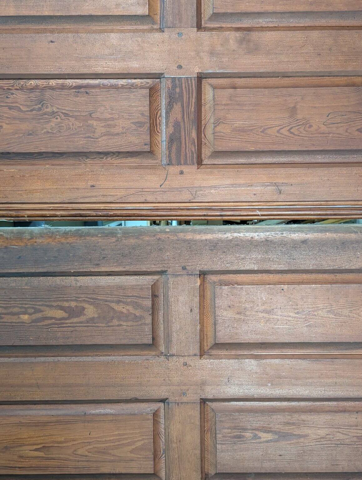 Two Long Sections of Antique Baltic Pine Fielded Panelling Panels