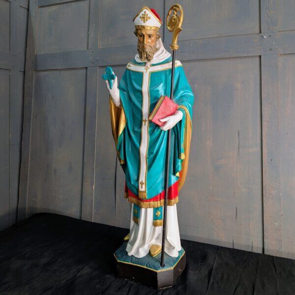 Recently Repainted Large Fibre Glass Religious Statue St Patrick